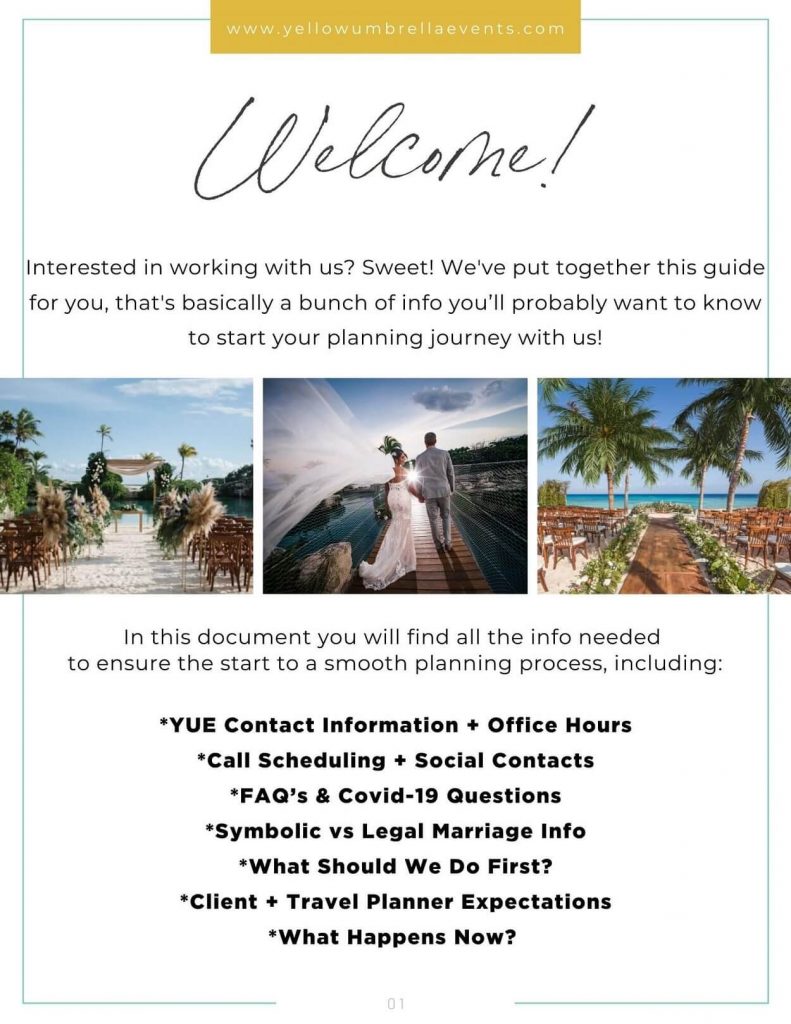 Welcome Guide - Yellow Umbrella Events
